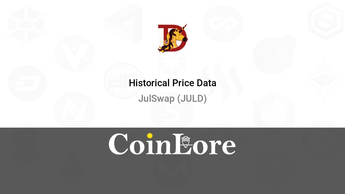 JulSwap (JULD) Historical Prices | CoinLore