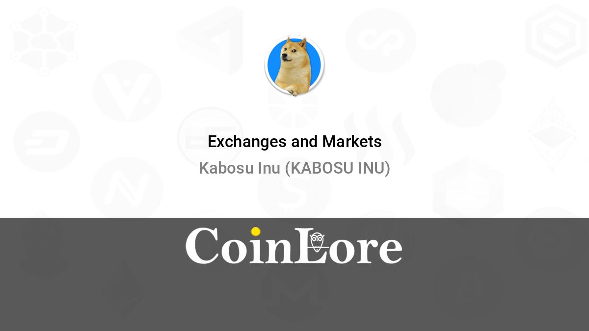 Kabosu Inu (KABOSU INU) Exchanges - Where to Buy,Sell,Trade | CoinLore