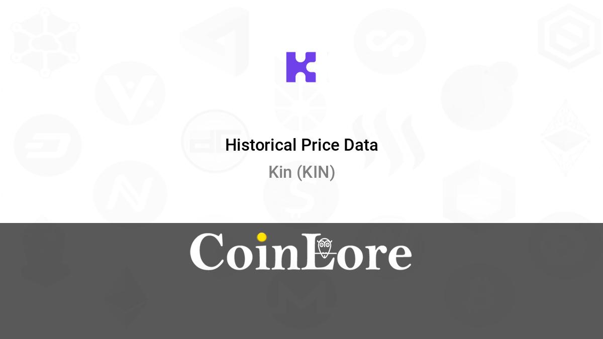 Kin (KIN) Historical Prices | CoinLore