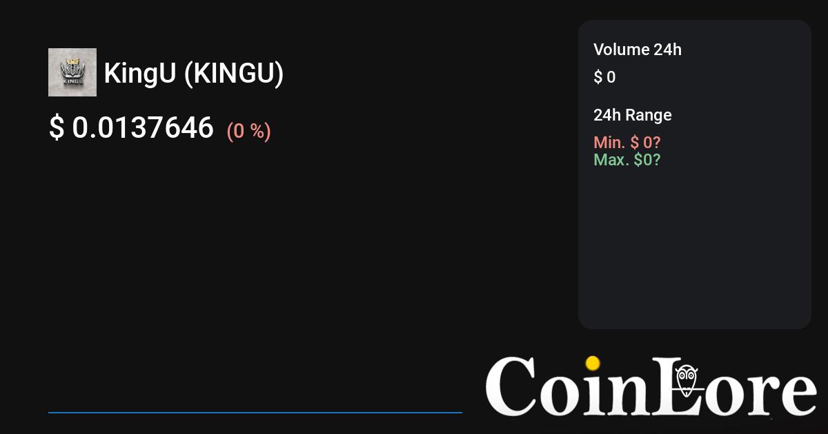 KingU Price, Chart, Market Cap, KINGU Coin Essentials | CoinLore