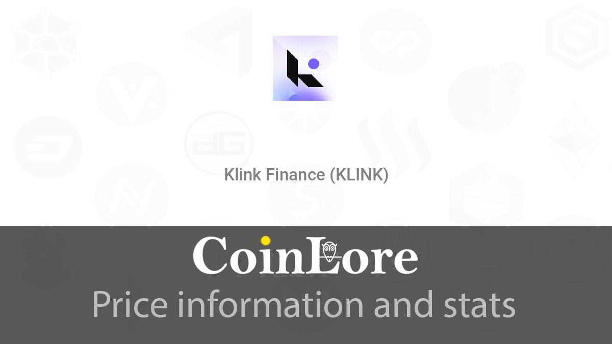 Klink Finance Price, Chart, Market Cap, KLINK Coin Essentials | CoinLore