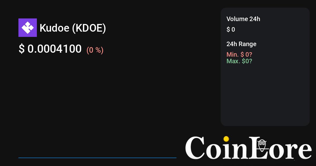 Kudoe Price, Chart, Market Cap, KDOE Coin Essentials | CoinLore