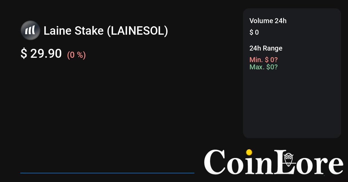 Laine Stake Price, Chart, Market Cap, LAINESOL Coin Essentials | CoinLore