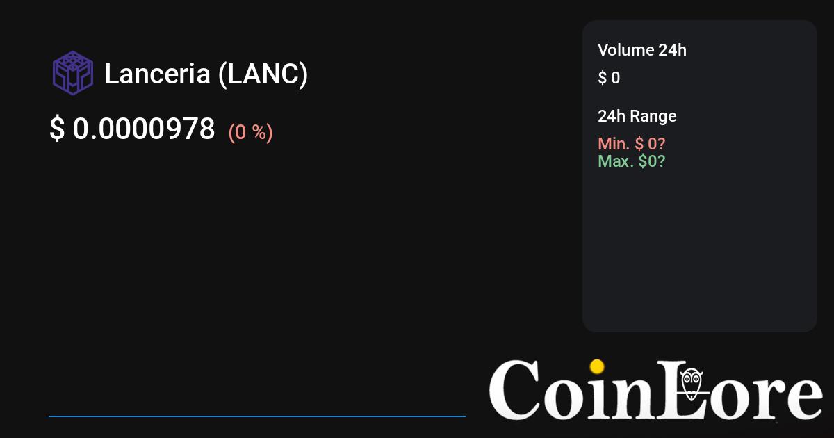 Lanceria Price, Chart, Market Cap, LANC Coin Essentials | CoinLore