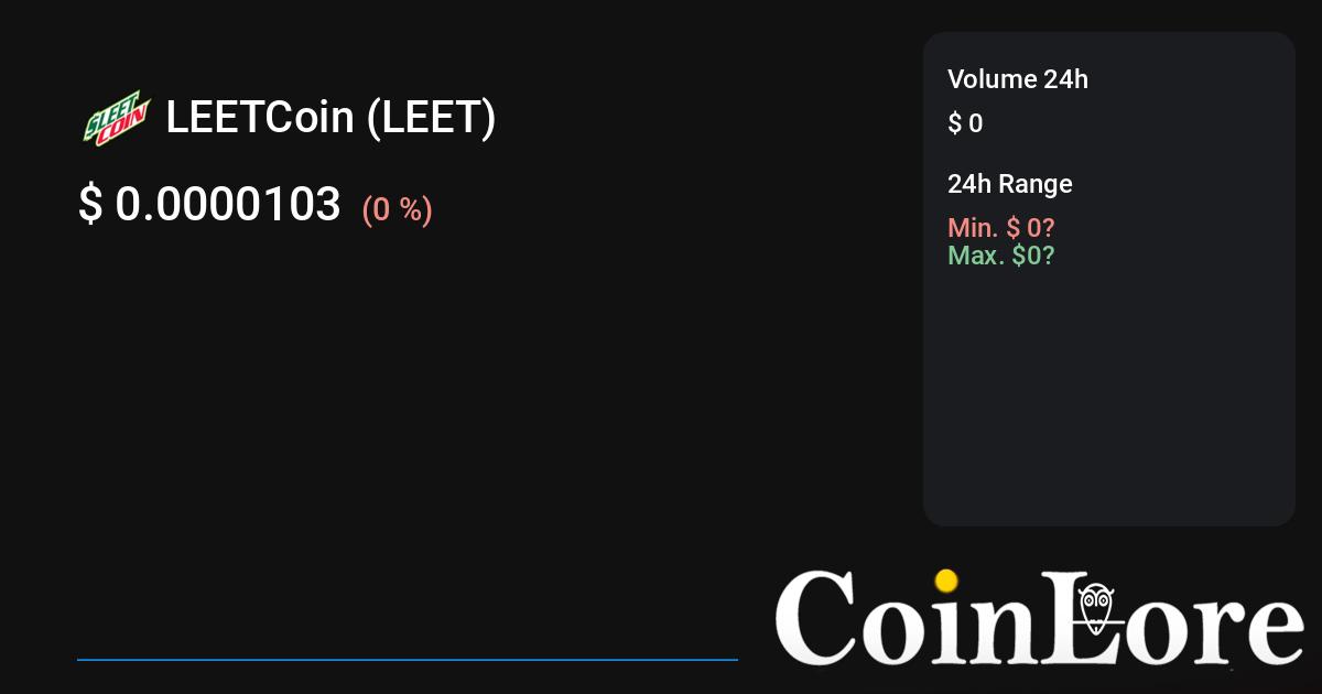 LEETCoin Price, Chart, Market Cap, LEET Coin Essentials | CoinLore