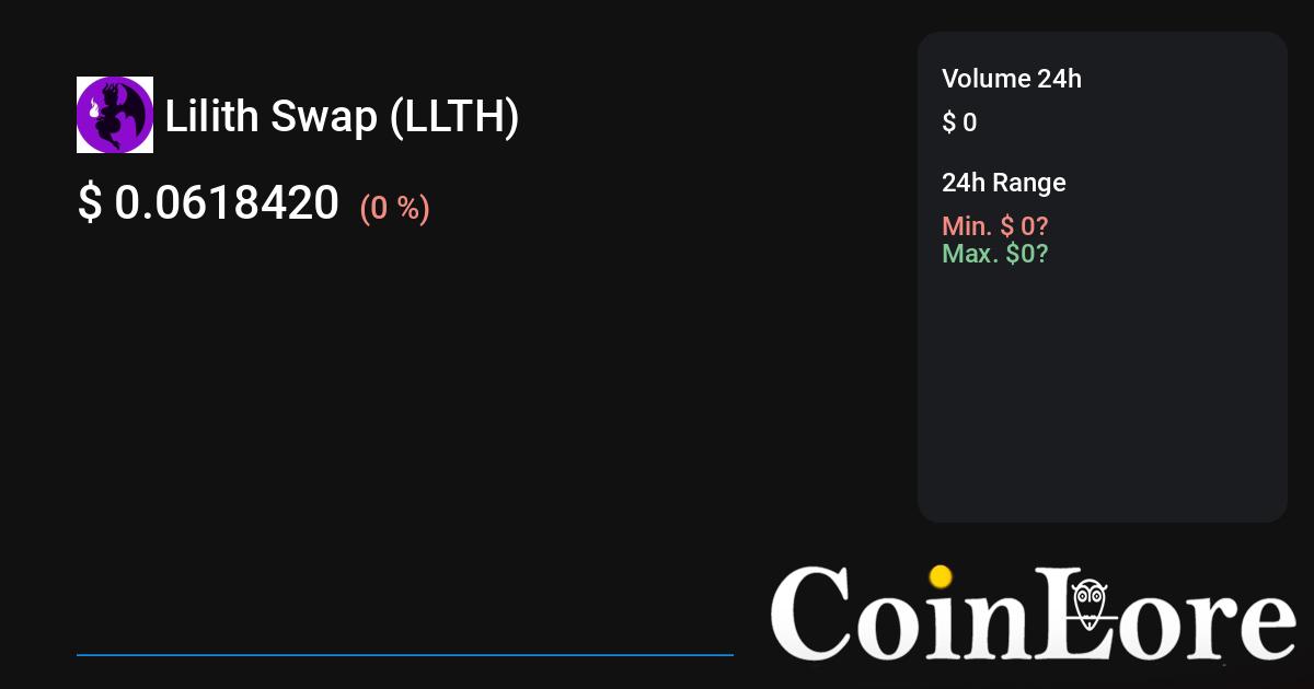 Lilith Swap Price, Chart, Market Cap, LLTH Coin Essentials | CoinLore