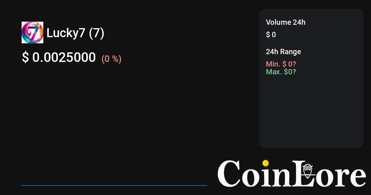 Lucky7 Price, Chart, Market Cap, 7 Coin Essentials | CoinLore