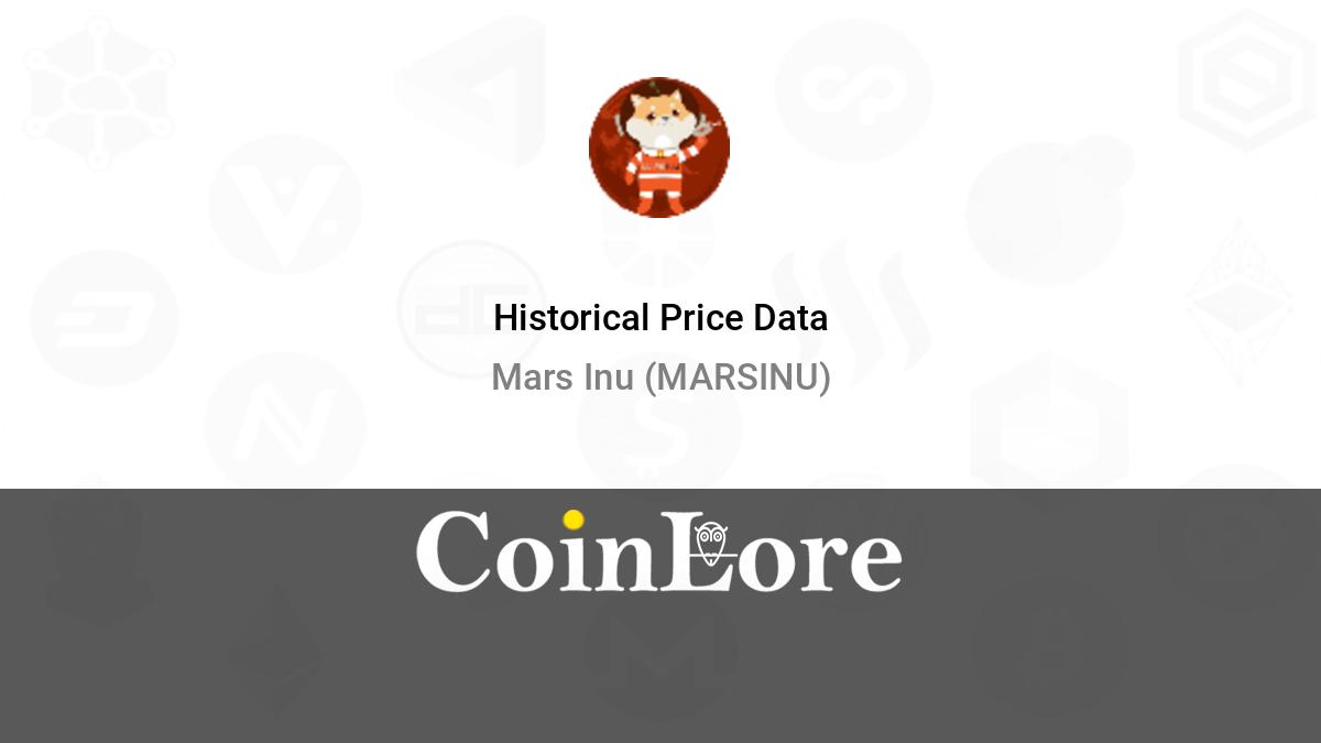Mars Inu (MARSINU) Historical Prices | CoinLore
