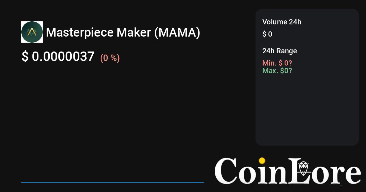 Masterpiece Maker Price, Chart, Market Cap, MAMA Coin Essentials | CoinLore