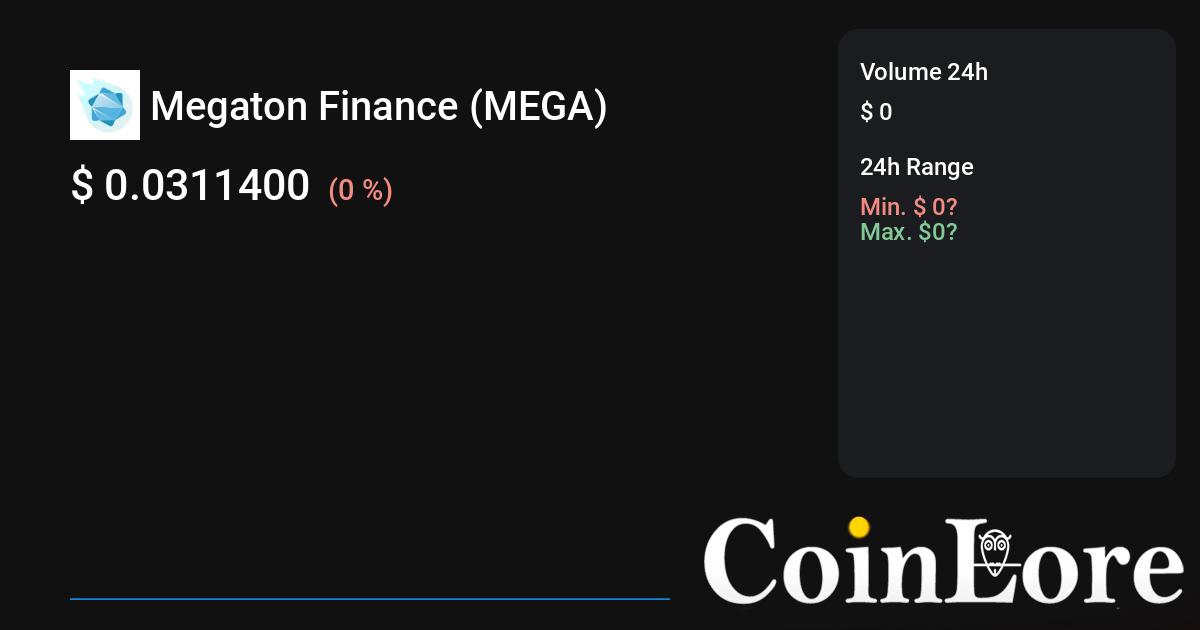 Megaton Finance Price, Chart, Market Cap, MEGA Coin Essentials | CoinLore