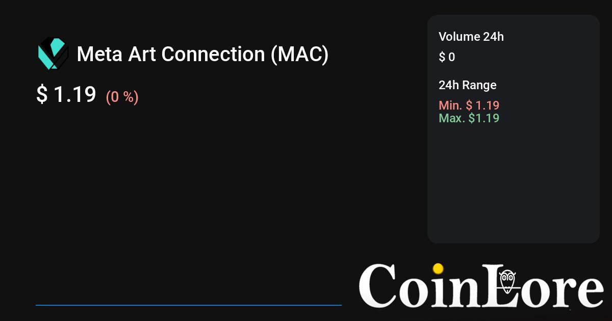 Meta Art Connection 가격, 차트, MAC 코인 완벽 정보/미터법 | CoinLore