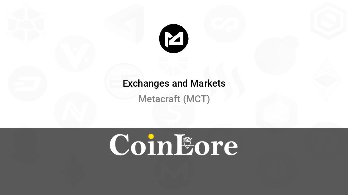 Metacraft (MCT) Exchanges - Where to Buy,Sell,Trade | CoinLore