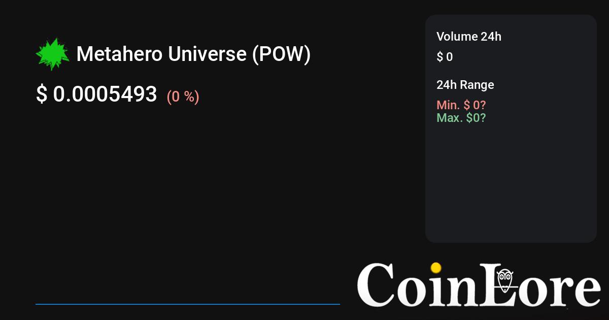Metahero Universe Price, Chart, Market Cap, POW Coin Essentials | CoinLore