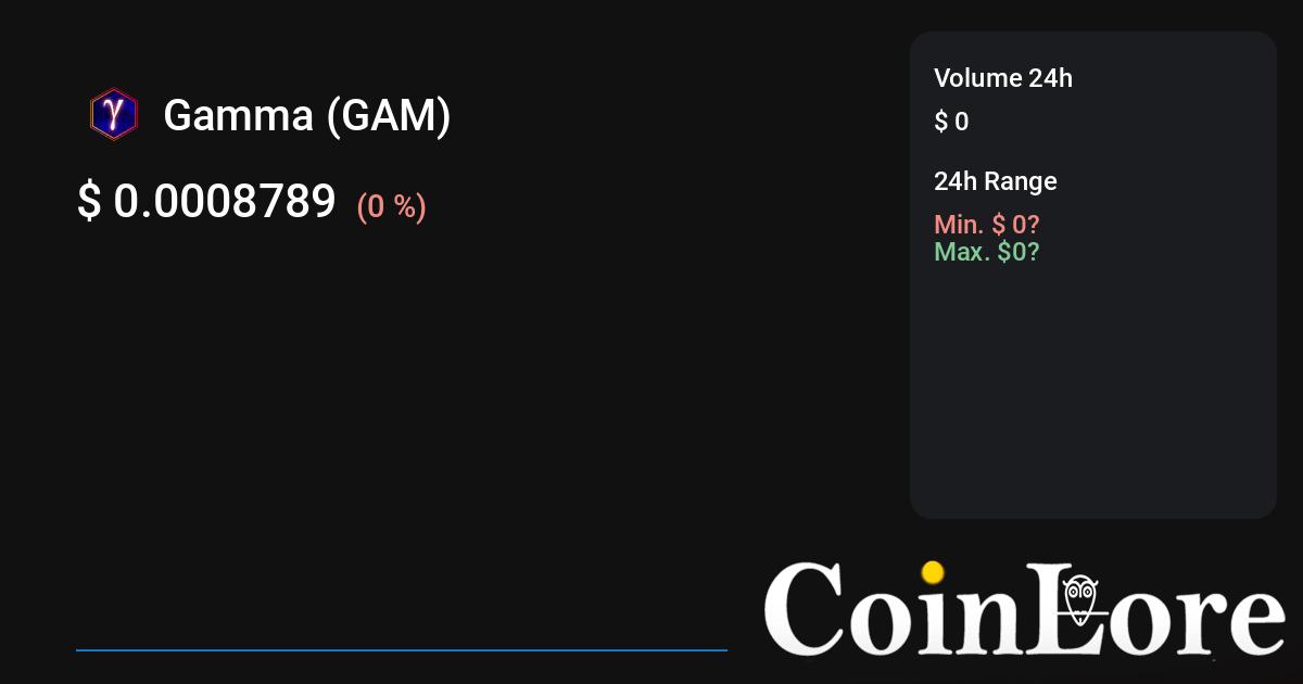 Gamma Price, Chart, Market Cap, GAM Coin Essentials | CoinLore