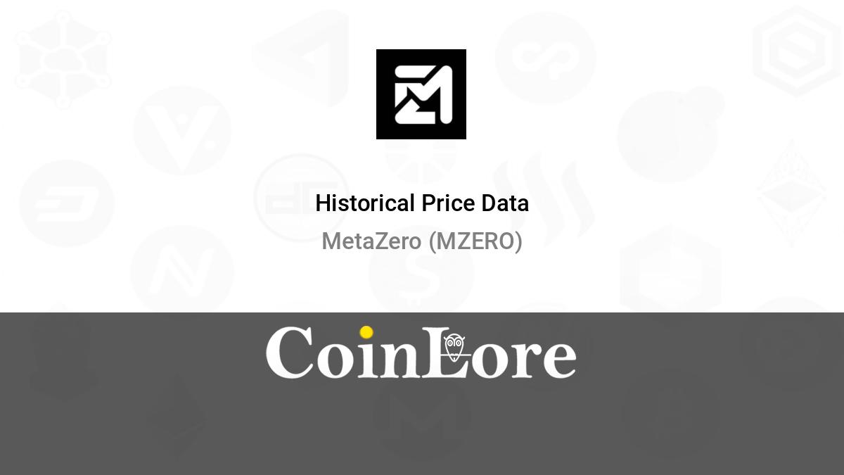 MetaZero (MZERO) Historical Prices | CoinLore