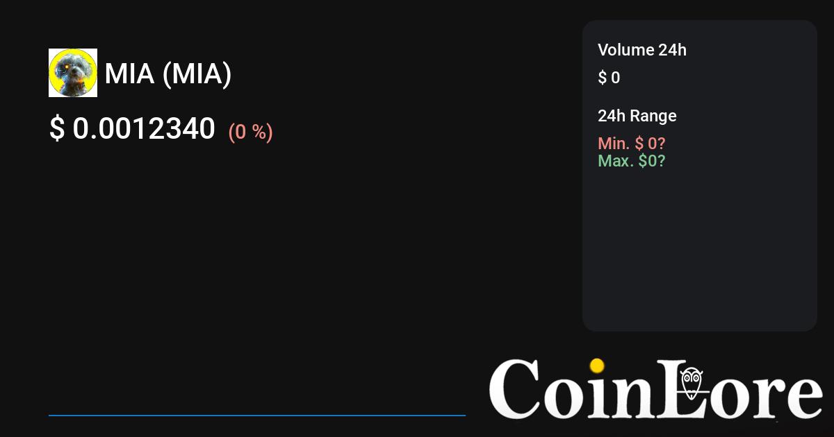 MIA Price, Chart, Market Cap, MIA Coin Essentials CoinLore