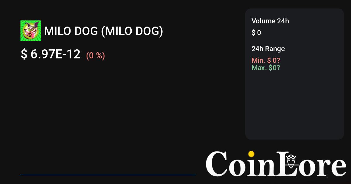 MILO DOG Price, Chart, Market Cap, MILO DOG Coin Essentials | CoinLore