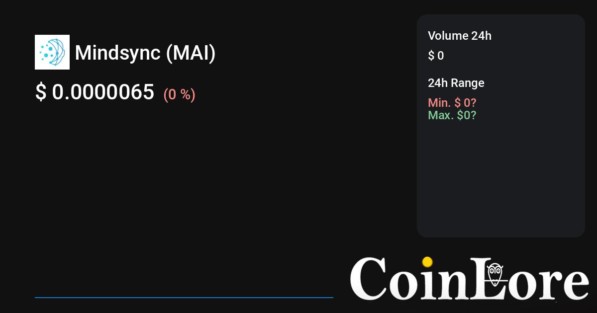 Mindsync Price, Chart, Market Cap, MAI Coin Essentials | CoinLore