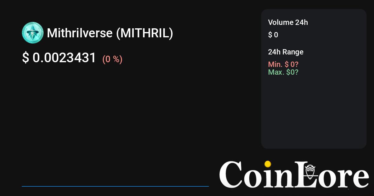 Mithrilverse Price, Chart, Market Cap, MITHRIL Coin Essentials | CoinLore