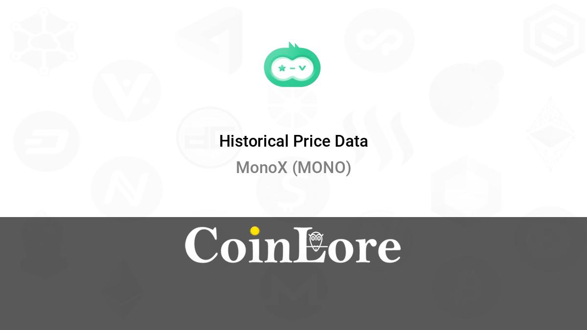 MonoX (MONO) Historical Prices | CoinLore