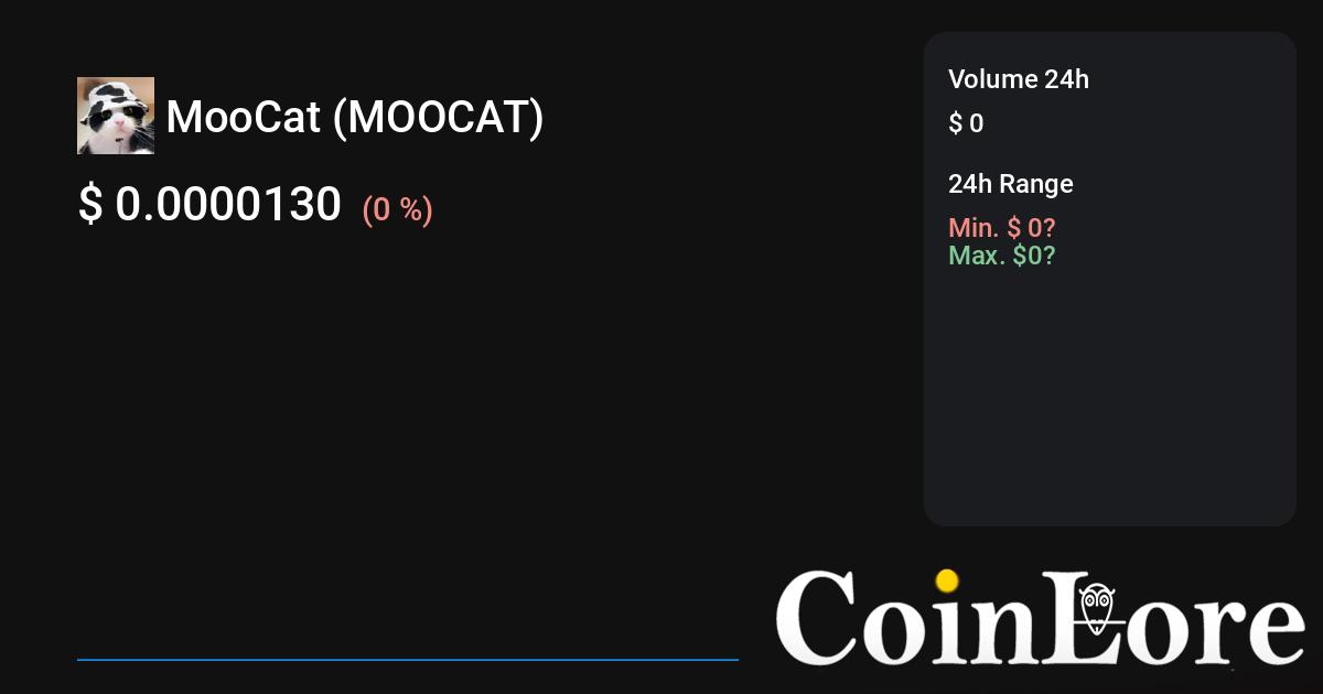 MooCat Price, Chart, Market Cap, MOOCAT Coin Essentials | CoinLore