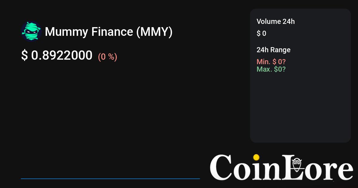 Mummy Finance Kurs, Chart, MMY Krypto Coin | CoinLore