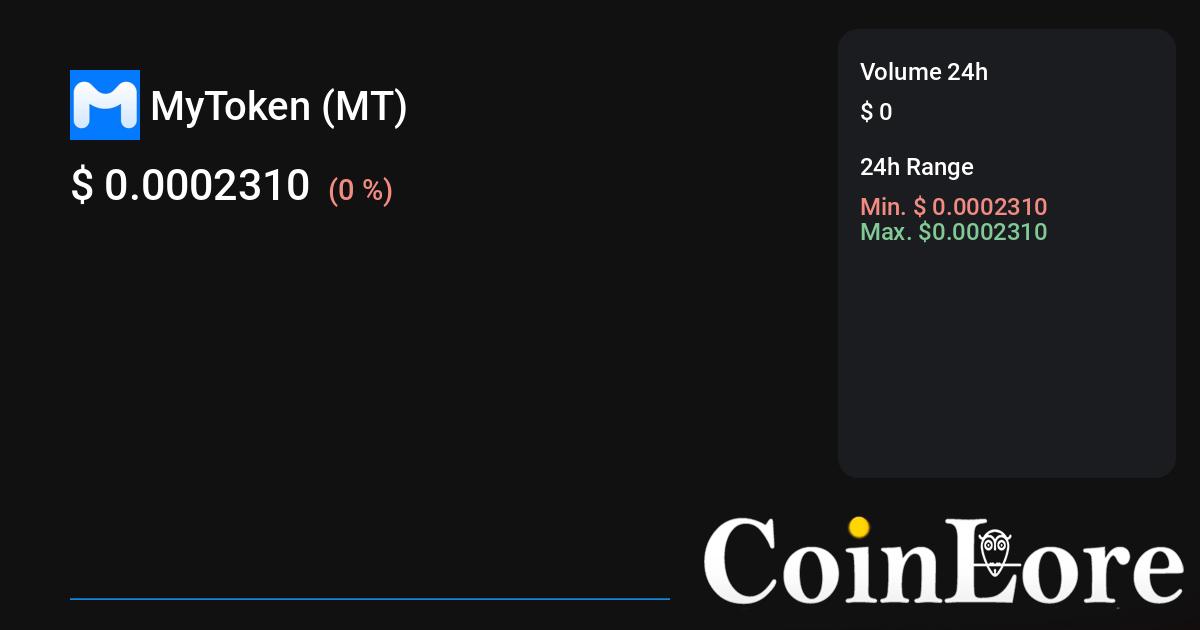 MyToken Price, Chart, Market Cap, MT Coin Essentials | CoinLore