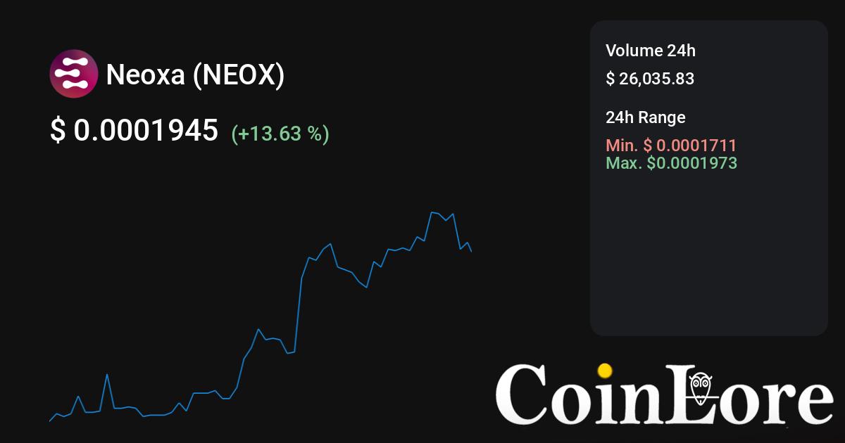 Neoxa 价格, 图表, NEOX 完整货币资讯/指标 | CoinLore