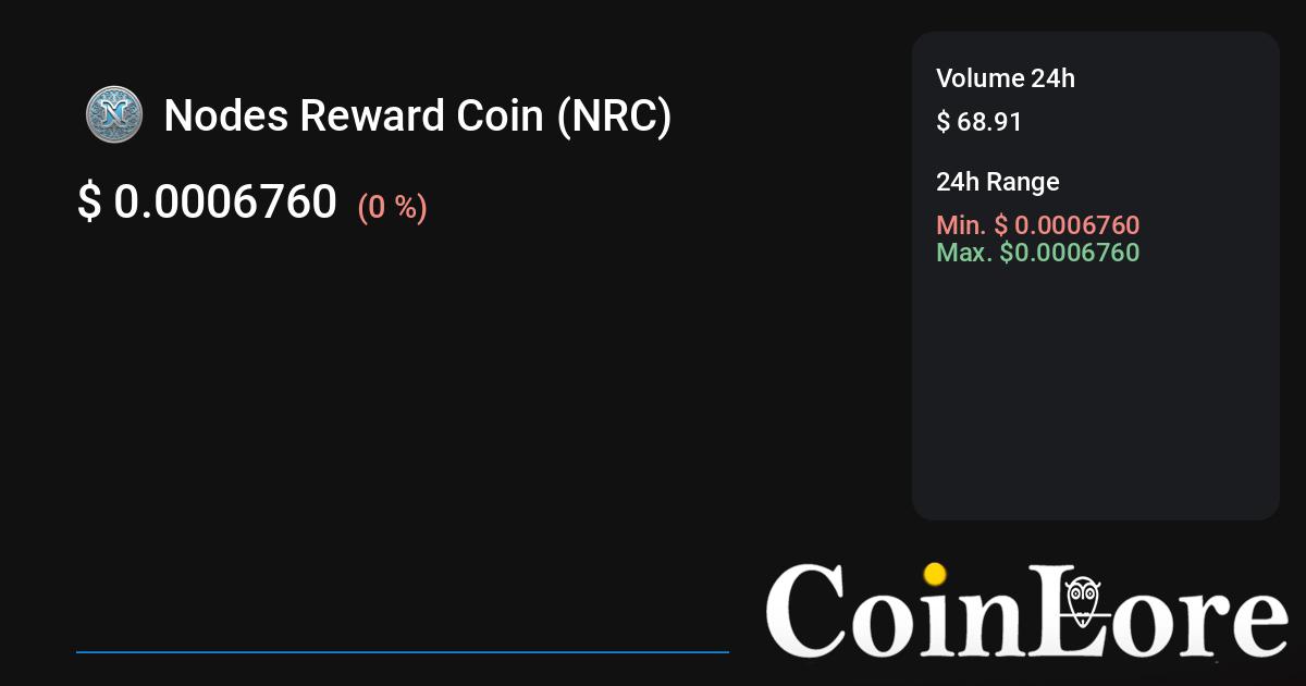 Nodes Reward Coin Price, Chart, Market Cap, NRC Coin Essentials | CoinLore