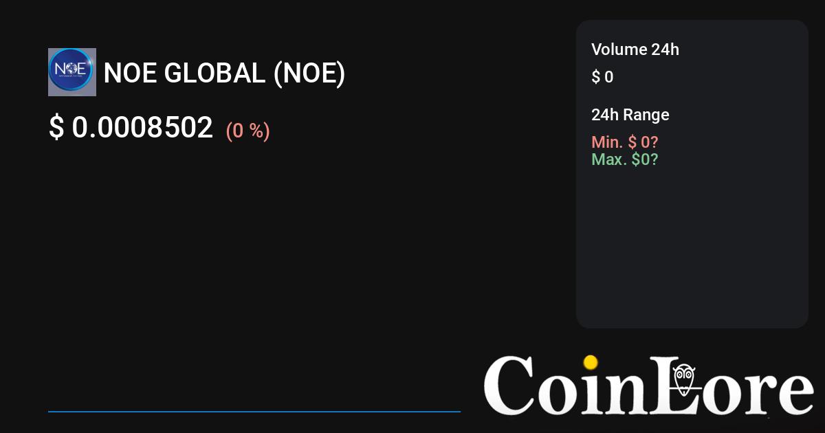 NOE GLOBAL Price, Chart, Market Cap, NOE Coin Essentials | CoinLore
