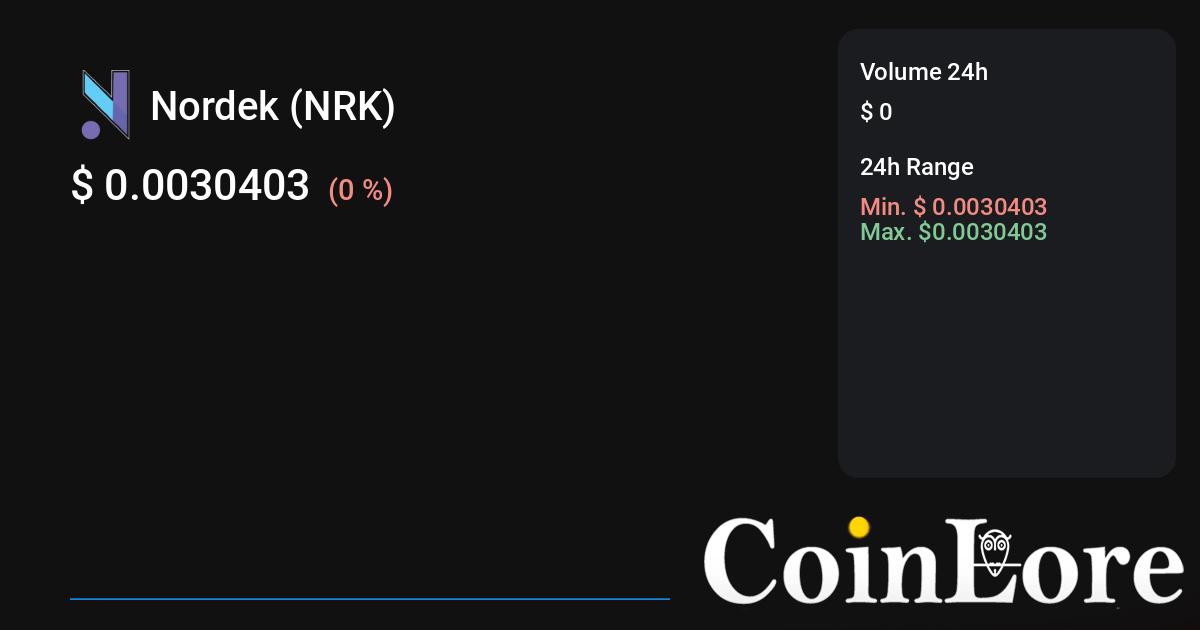 Nordek Price, Chart, Market Cap, NRK Coin Essentials | CoinLore