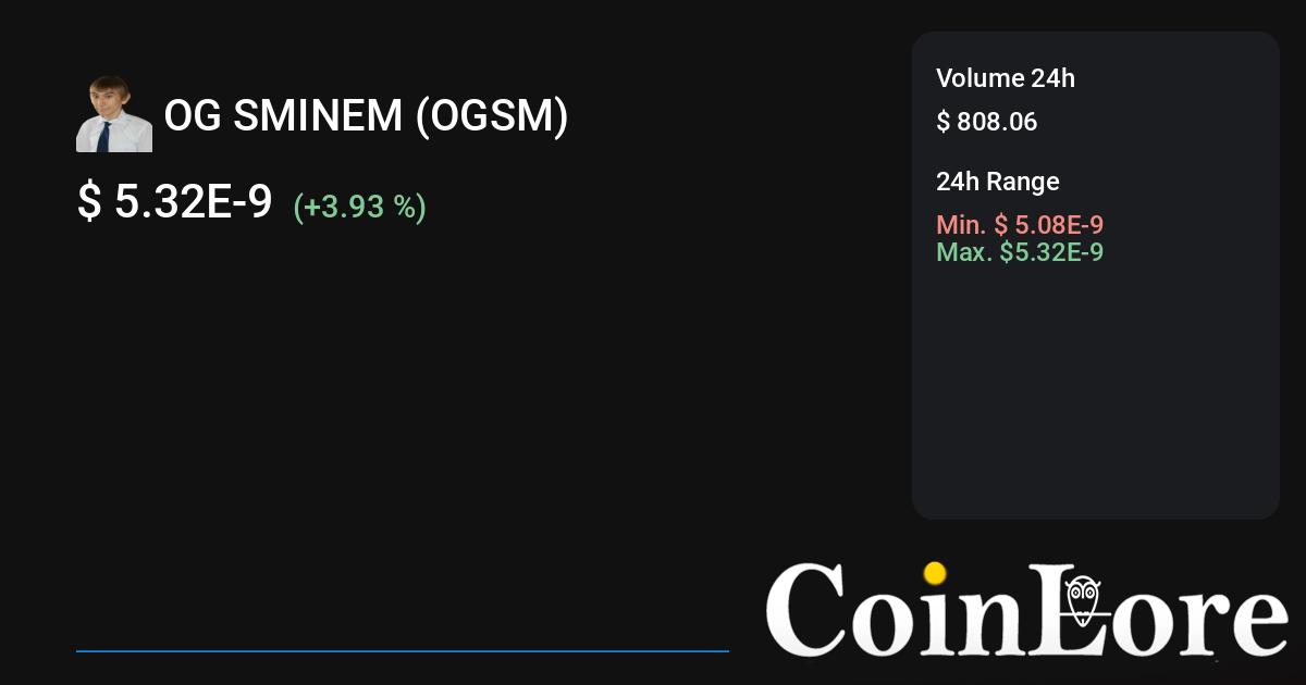 OG SMINEM Price, Chart, Market Cap, OGSM Coin Essentials | CoinLore