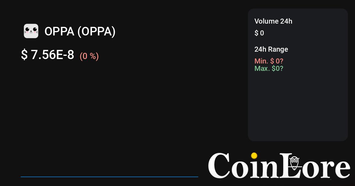 OPPA Price, Chart, Market Cap, OPPA Coin Essentials | CoinLore