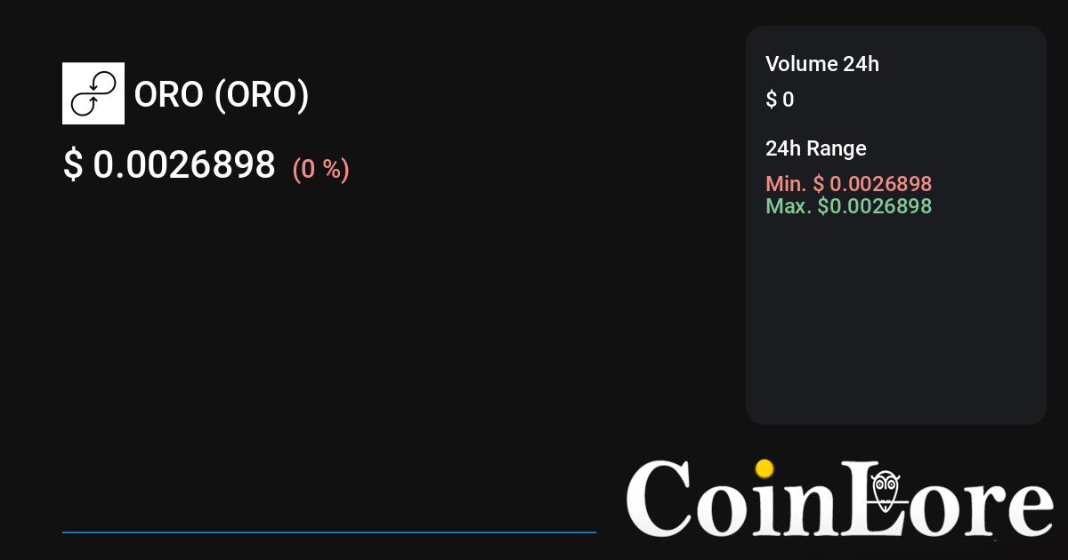 ORO Price, Chart, Market Cap, ORO Coin Essentials | CoinLore