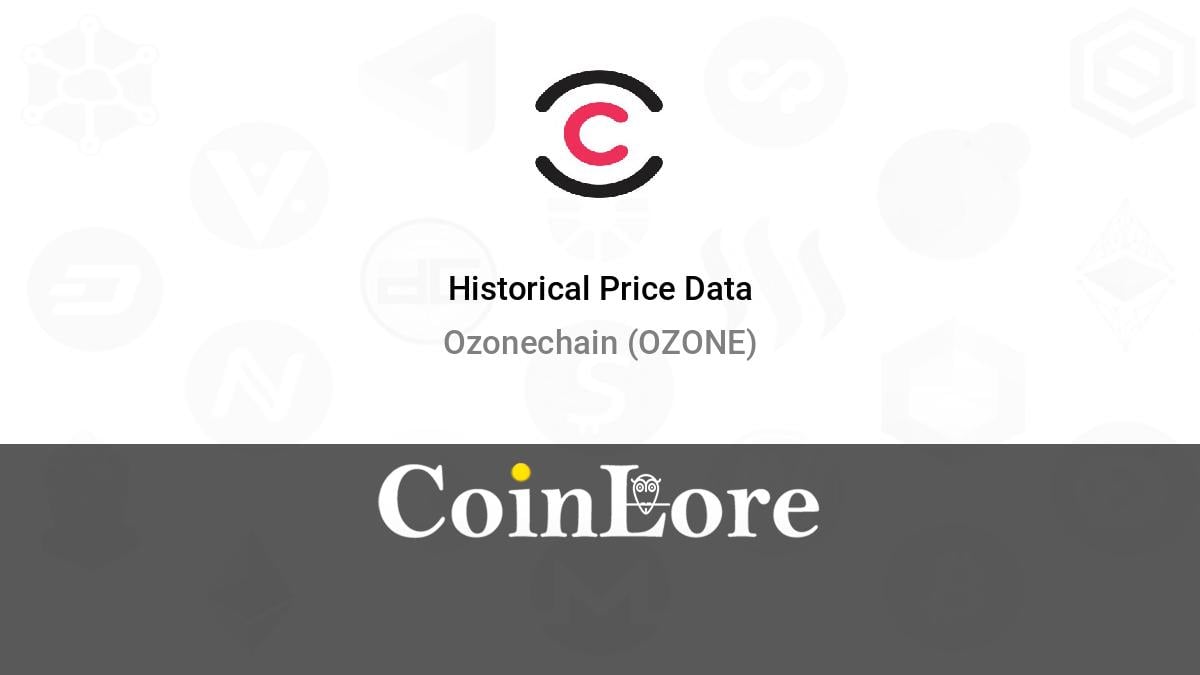 Ozonechain (OZONE) Historical Prices | CoinLore