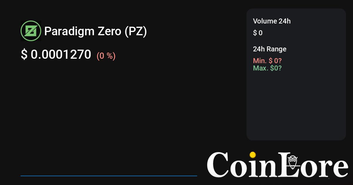 Paradigm Zero Price, Chart, Market Cap, PZ Coin Essentials | CoinLore