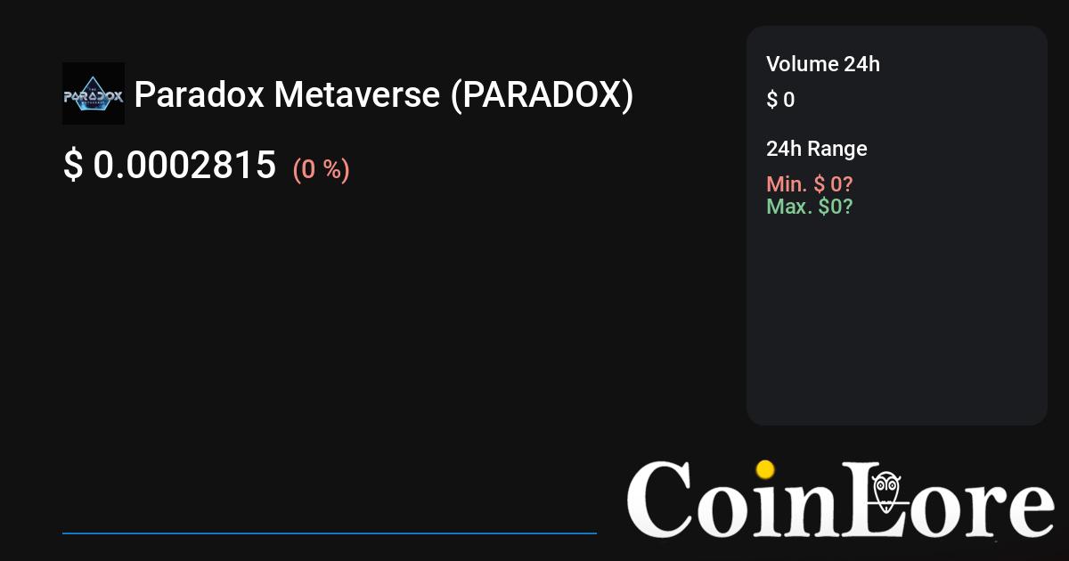 Paradox Metaverse Price, Chart, Market Cap, PARADOX Coin Essentials ...