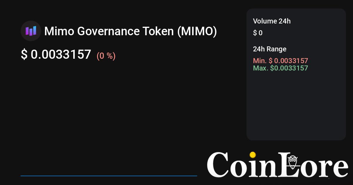 Mimo Governance Token Price, Chart, Market Cap, MIMO Coin Essentials | CoinLore