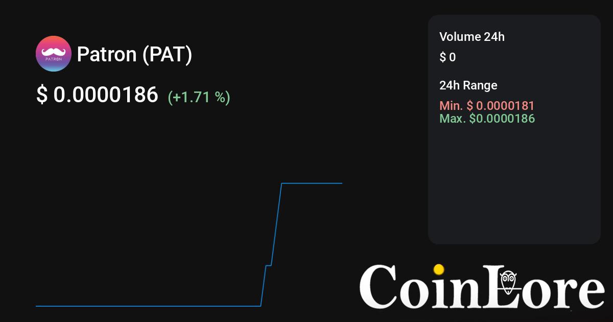 Patron Price, Chart, Market Cap, PAT Coin Essentials | CoinLore