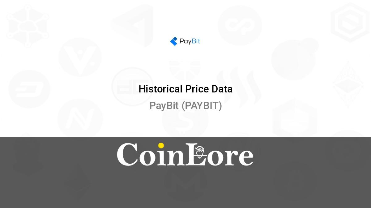 PayBit (PAYBIT) Historical Prices | CoinLore