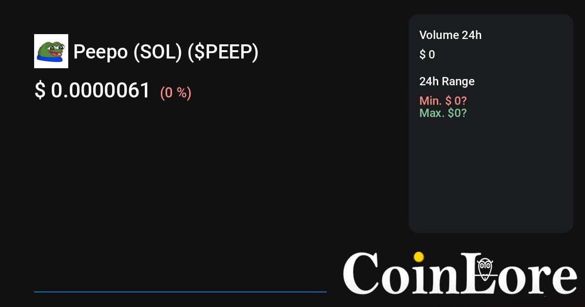 Peepo (SOL) Price, Chart, Market Cap, $PEEP Coin Essentials | CoinLore