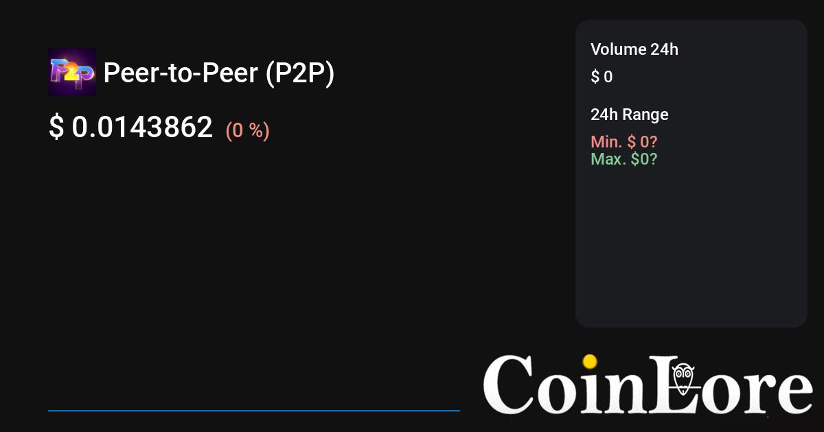 Peer-to-Peer Price, Chart, Market Cap, P2P Coin Essentials | CoinLore
