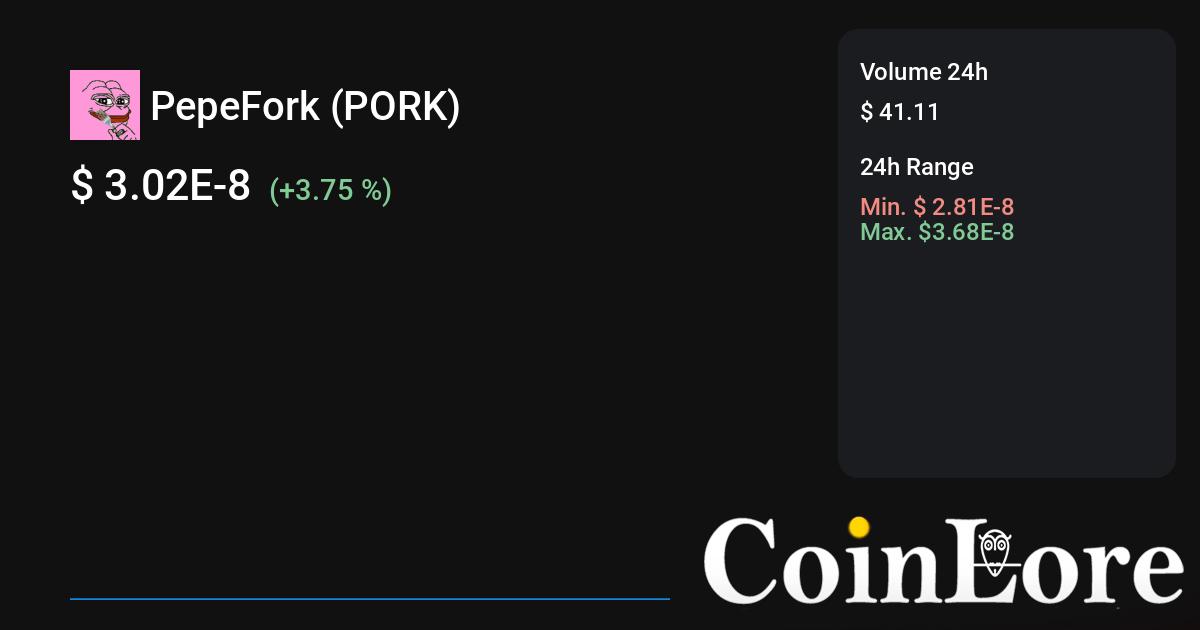 PepeFork Price, Chart, Market Cap, PORK Coin Essentials | CoinLore