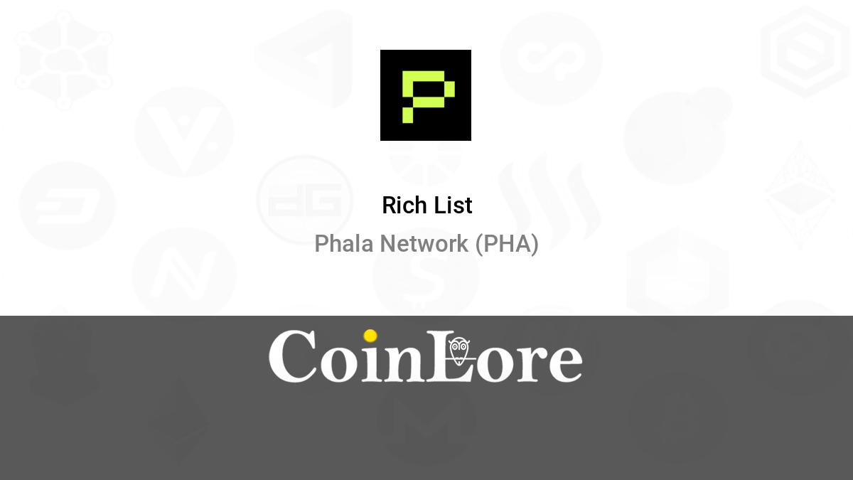 Phala Network Rich List - Top 100 Addresses | CoinLore