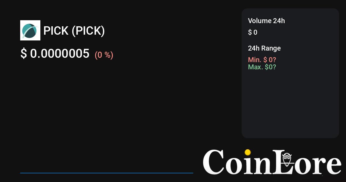 PICK Price, Chart, Market Cap, PICK Coin Essentials | CoinLore