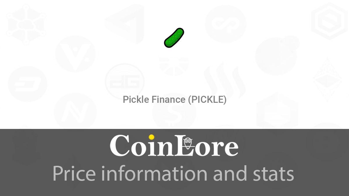 Pickle Finance Price, Chart, Market Cap, PICKLE Coin Essentials | CoinLore