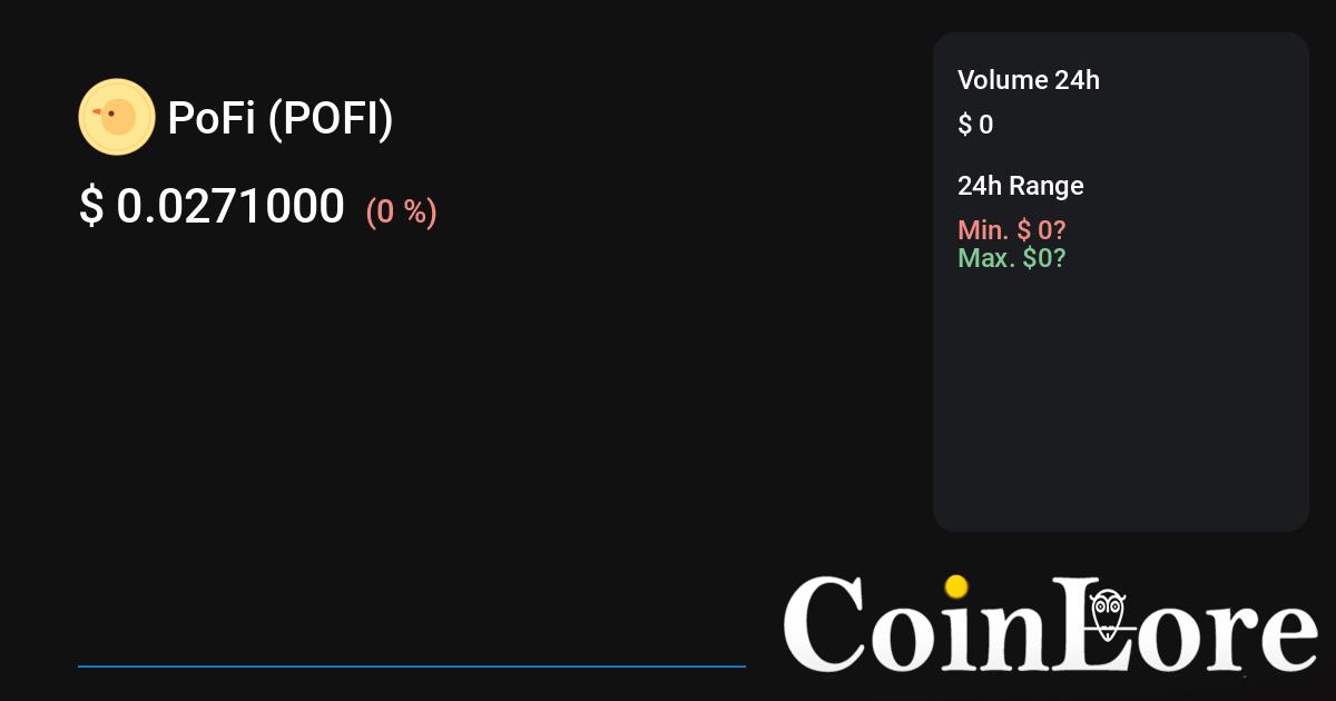 PoFi Price, Chart, Market Cap, POFI Coin Essentials | CoinLore