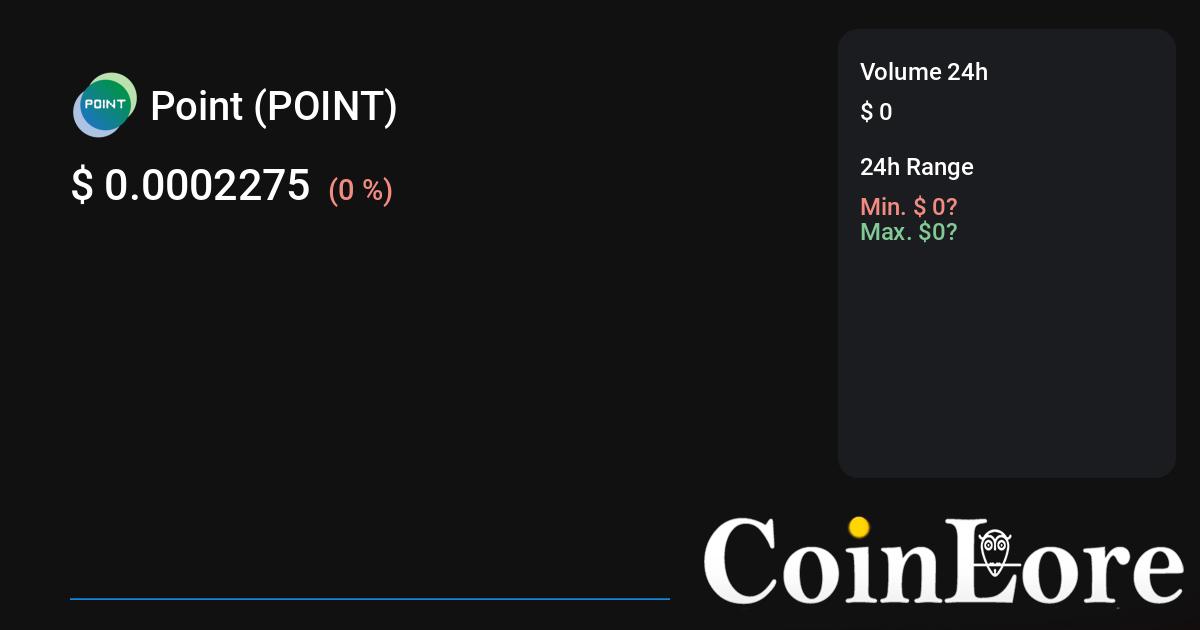 Point Price, Chart, Market Cap, POINT Coin Essentials | CoinLore