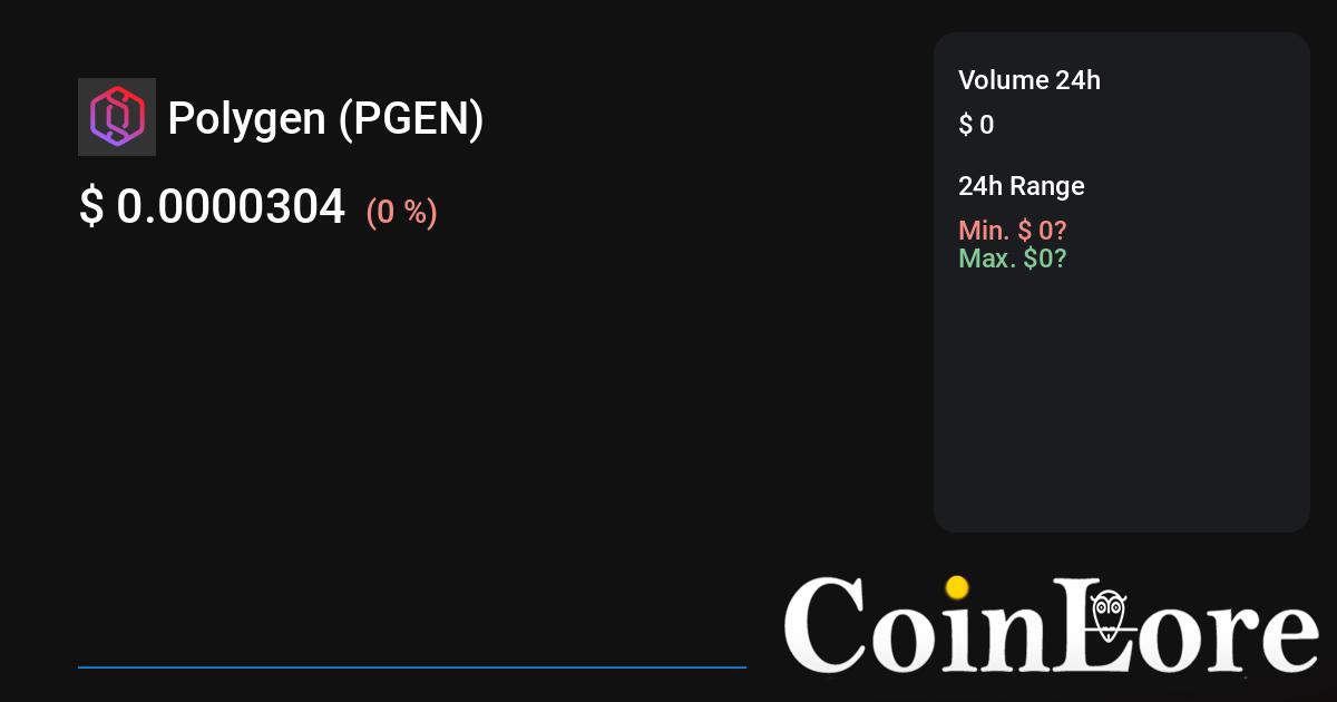 Polygen Price, Chart, Market Cap, PGEN Coin Essentials | CoinLore