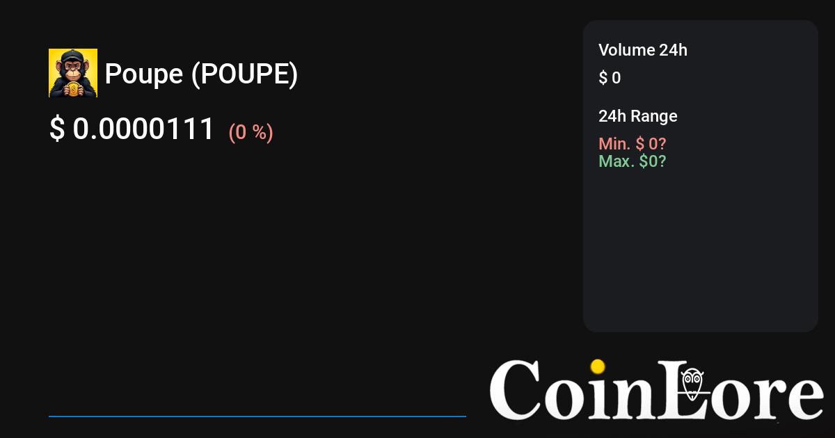 Poupe Price, Chart, Market Cap, POUPE Coin Essentials | CoinLore